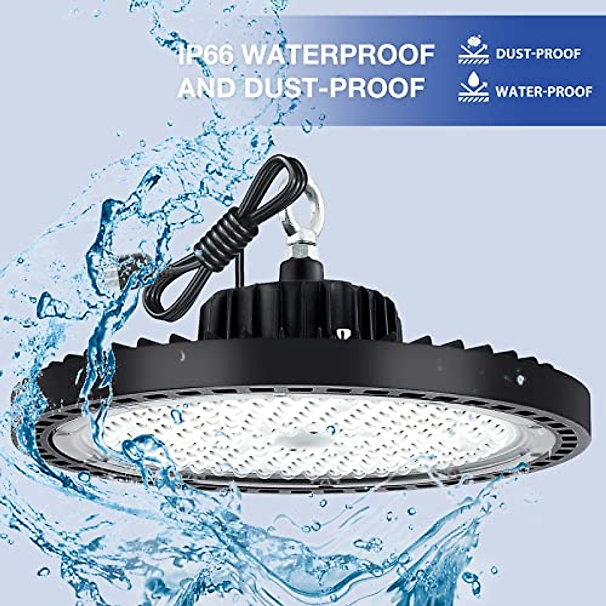 EVBFORU 2 Pack UFO LED High Bay Light, 200W LED High Bay Light, 5000K LED Shop Light with 29,000lm,US Plug, IP66 Commercial Warehouse Area Light for Wet Location Area, Workshop, Garage