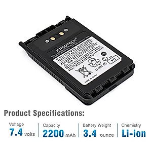 IFREQTECH SBR-14LI Li-ion Battery for Yaesu VX-8R VX-8DR VX-8GR FT-1DR FT1XD FNB-102LI FNB-101LI 2200mAh