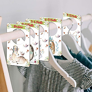 Baby Closet Size Dividers, Woodland Animal Clothes Organizer, Baby Closet Dividers from Newborn Infant to 24 Months, Baby Shower Set for Boys and Girls, 7 Pack.