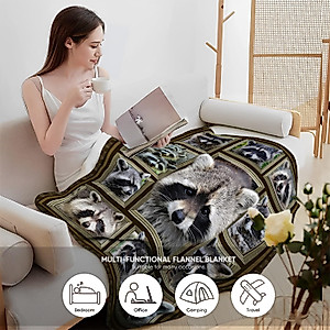 Raccoon Blanket,Gift for Raccoon Lover,Soft Cozy Plush Sofa Bed Couch Throw Animal Blanket for Kids and Adult,50"x60"