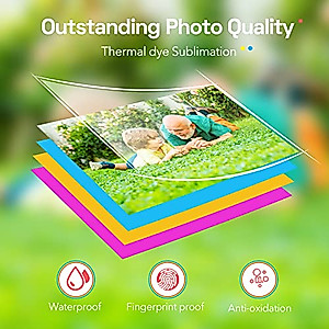 Liene White M200 4x6'' Photo Printer Battery Edition, Wireless Photo Printer for iPhone Android, Dye Sublimation Printing Full-Color Photo 20-Sheet, Portable Picture Printer Ideal for Travel Home Use