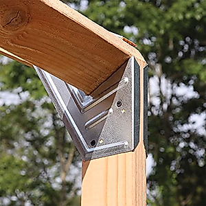 EZBUILDER 7 x 8 Foot Peak Roof Storage Shed Garage Barn DIY EZ Framing Kit with 24 Galvanized Steel Angles and 12 Base Plates (No Wood Included)