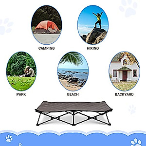 KingCamp Elevated Dog Bed Portable Raised Dog Beds Stable Folding Dog Cot Dog Camping Bed for Outdoor Travel with Washable Mesh for Small, Medium, Large Pet Weight Up to 110lbs with Carry Bag