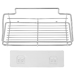 Cabilock 3sets Shampoo Xcm Display Shelf Stainless Soap Hand Toiletry Shower Tissue Drilling Baskets Storage Dish Silver Steel Nail- free X. Kitchen Towel Organizing Floating Wire