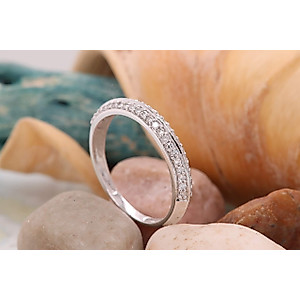 Dazzlingrock Collection 0.25 Carat (Cttw) 14K Round White Diamond Anniversary Stackable Knife edge Ring 1/4 CT, White Gold, Size 5.5