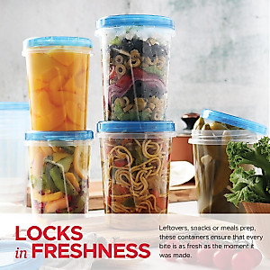 12 Pack Leakproof Freezer Containers for Food with Twist Top Lids - 32 Oz BPA Free Reusable Plastic Soup Containers with Screw On Lids - Ideal for Meal Prep, Leftovers & Pantry Organization