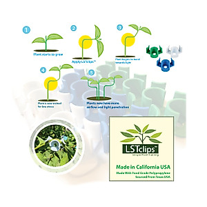 AirTech Home Automation Plant Training Clips, LST Clips for Low Stress Training Plant Stem Support, 90 Degree Angle Plant Clips, Made in California USA, 30pk Green