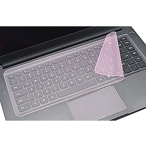 12.2" x 5.1" Universal Silicone Keyboard Protector Cover Skin for 13.3" 14" Laptop Notebook Keyboard (Without Numeric Keypad Keyboard), Ultra Thin Waterproof Dustproof Keyboard Protector Skin - Pink