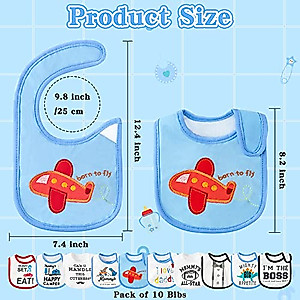 BWkoss 10Pcs Waterproof Baby Bibs Unisex Newborn Babies Food Bibs Baby Keepsake Birthday Gift for Drooling Feeding Eating Teething, 6-12 Months
