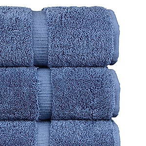 Chakir Turkish Linens 100% Cotton Premium Turkish Towels for Bathroom | 27'' x 54'' (4-Piece Bath Towels - Wedgewood)
