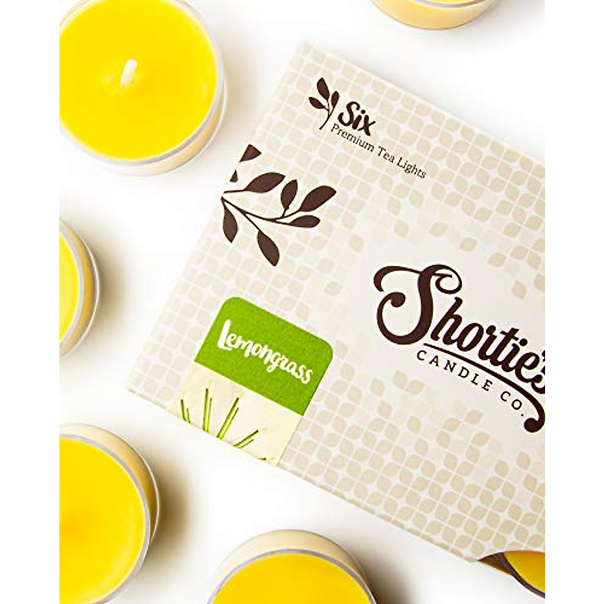 Lemongrass Premium Tealight Candles Bulk Pack - 24 Yellow Highly Scented Tea Lights - Beautiful Candlelight - Made in The USA - Fresh & Clean Collection