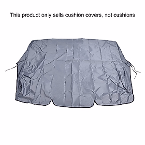 Oumefar 3 Seater Swing Cushion Cover Lightweight Swing Seat Cover Swing Cushion Replacement for Garden for Patio(Gray)