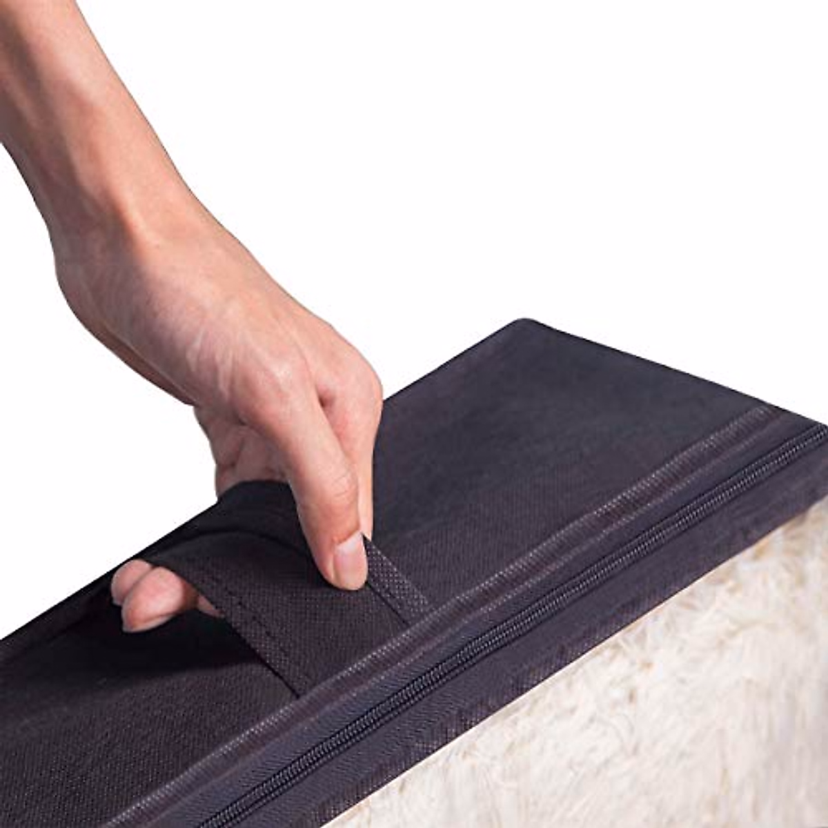 MAX Houser Under Bed Storage Bag,Breathable,Storage Bags for Blankets Clothes, Sweater,Pack of 2 (Black)