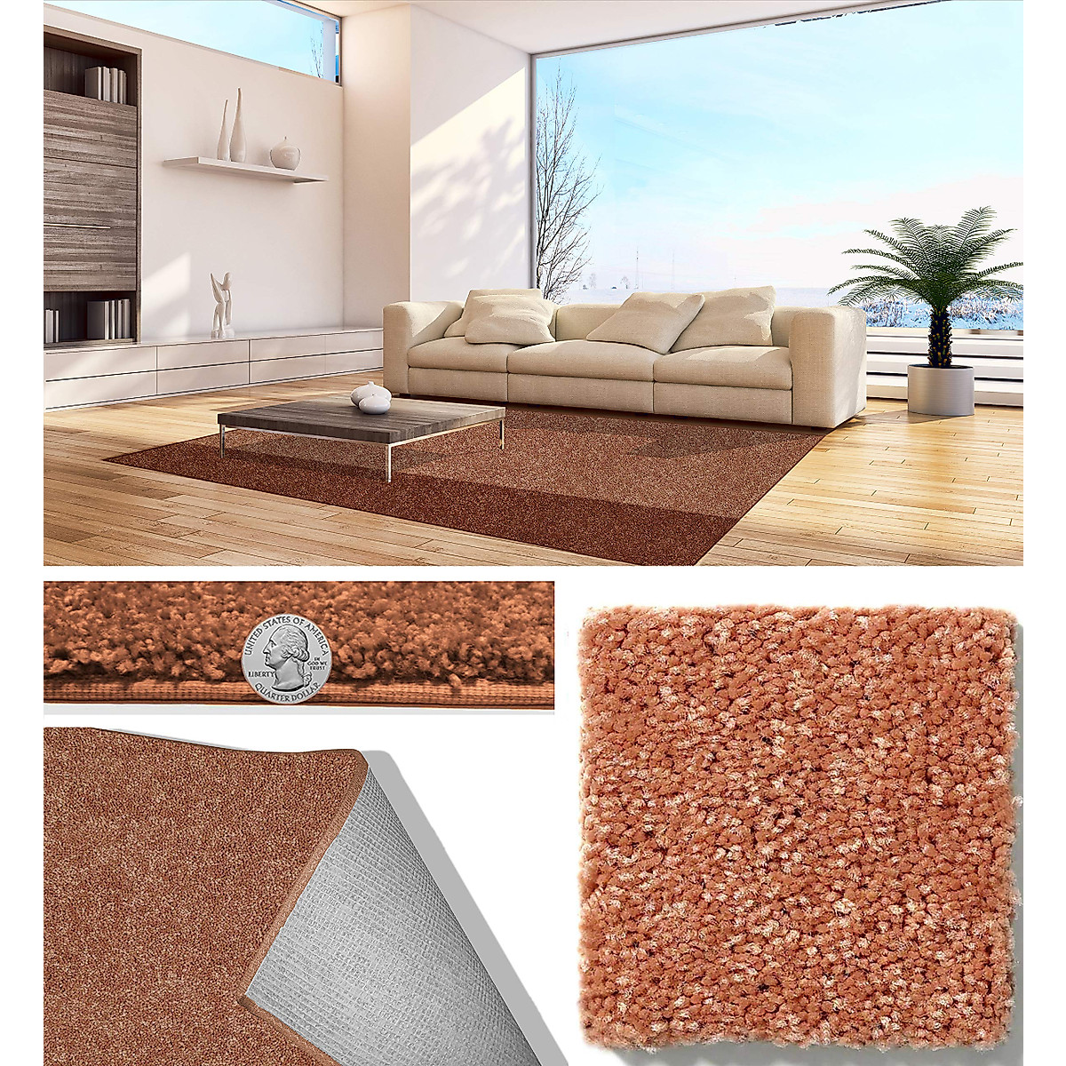 KOECKRITZ Custom Cut-to-Fit Area Rugs Carpet - Soft Plush Indoor Rugs - Perfect for Living Room, Bedroom, Entryway - Great for Homes, Apartments, Dorms, Kids Room (Sunburst)