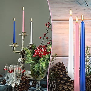 5 Pieces Blue Advent Candle Blue Taper Candles Christmas Advent Candle Long Burning Tapered Candles Dripless Taper Candles and Unscented Candlesticks for Advent Rings and Church Advent Wreaths