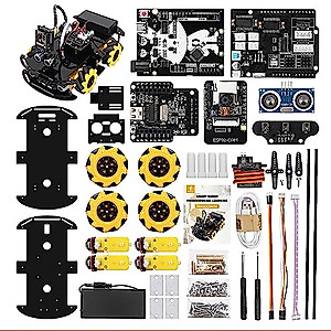 DIGISHUO UNO R3 Project Smart Robot Car Kit with UNO R3,Mecanum wheel | Camera transmission image function | WIFI control function etc. Intelligent and Educational Toy Robotic Kit for Arduino Learner