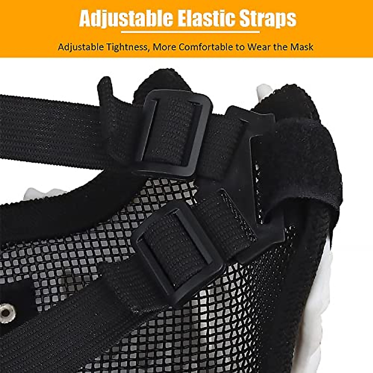 Yzpacc Airsoft Half Face Skull Masks Tactical Face Protection Mesh Mask for Halloween Cosplay Paintball CS Hunting (bk-02)