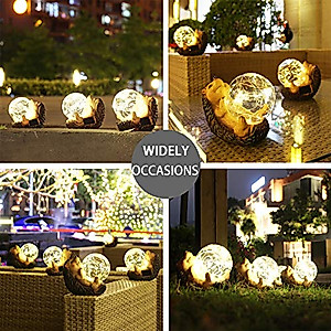 OURUOLA Solar Lights Outdoor Decorative Hedgehog Garden Statues,Garden Decor Patio Backyard Lawn Decorations Resin Animals Figurines,Best Gift Yard Art for Adults and Kids