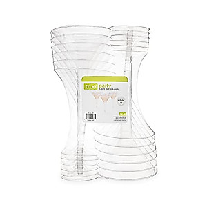 True Party Disposable Plastic Martini Glasses - Stemmed Clear Cocktail Cups for Outdoors, Parties - 8oz Set of 12