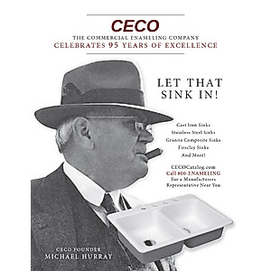 CECO Sinks-Doheny 748-UM Double Bowl Undermount No Hole Cast Iron Kitchen Sink 33" x 19.5" x 9", White with Accessories