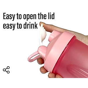 Litex Classic Shaker Bottle, great for protein shakes and pre-workout, shaker set with stirrer - BPA free - 20 oz(pink)