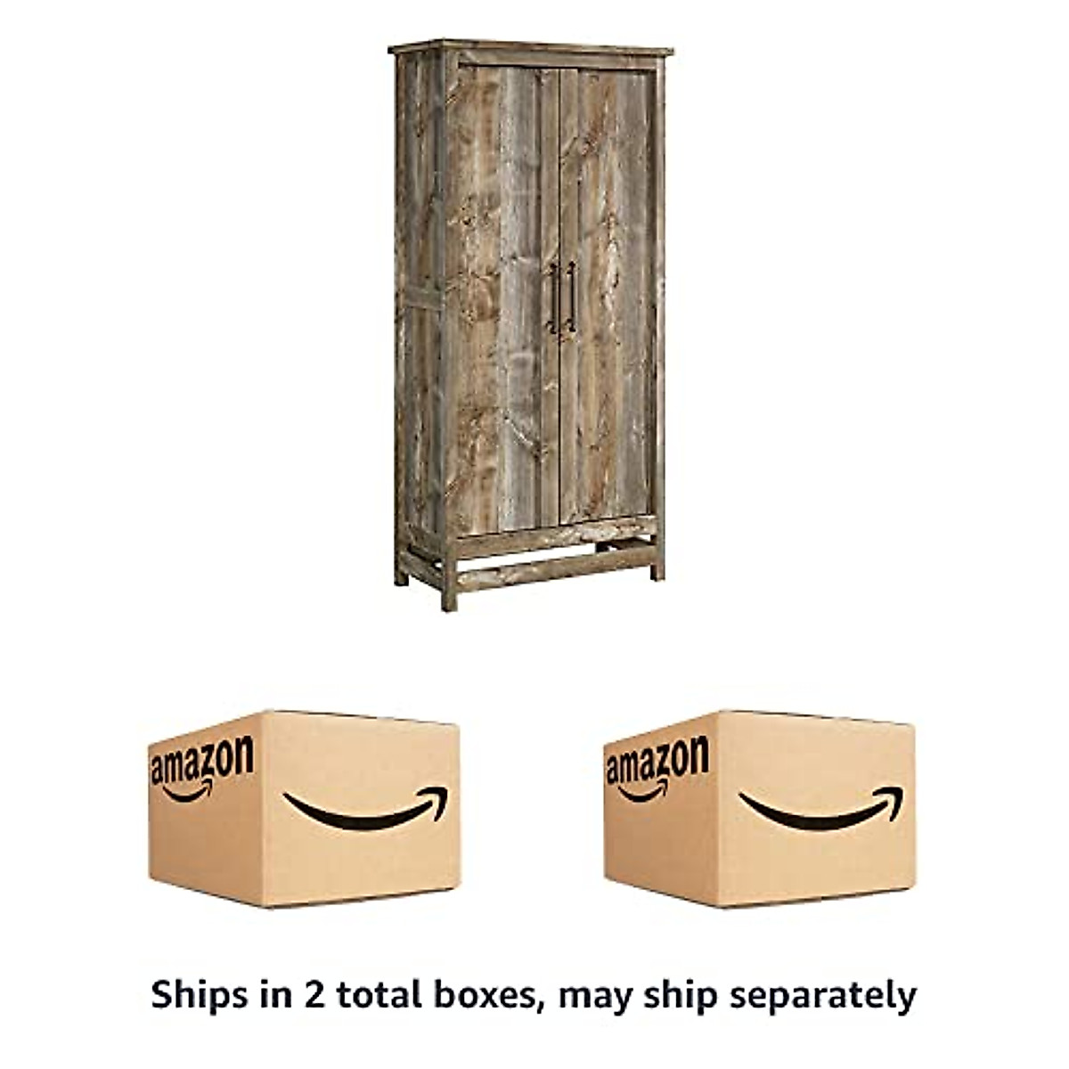 Sauder Granite Trace Storage Cabinet, L: 35.2" x W: 16.26" x H: 71.97", Rustic Cedar finish