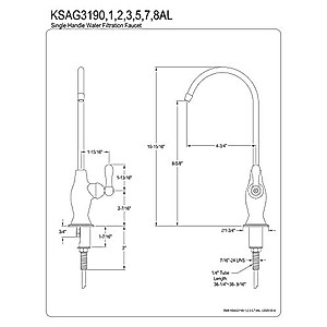 Kingston Brass KSAG3195AL Restoration Water Filtration Faucet, Oil Rubbed Bronze, 2 x 4.75 x 10.94