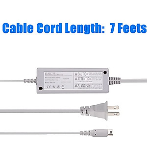 Wii-U Gamepad Charger Cord, TFSeven AC Power Adapter Charger Wiiu Charging Cable Power Supply Cord for Nintendo Wii U Gamepad Remote Controller