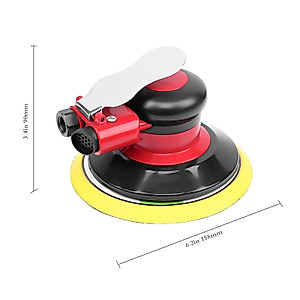 Professional Air Random Orbital Palm Sander, Heavy Duty Dual Action Pneumatic Sander with 1pc Backing Plate (6 inch)