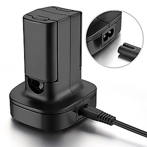 OBVIS for Xbox 360 Controller 2 Pack Rechargeable Battery Kit with Dual Charging Station Dock Charger Stand Base