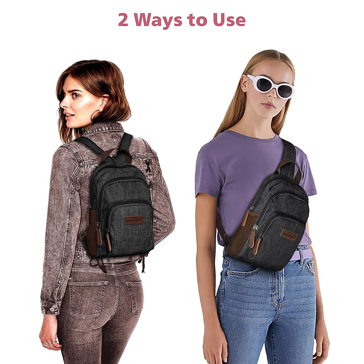 PACKISM Small Backpack Purse for Women - Convertible Sling Bag Multiple Compartment Pockets Adjustable Straps Mini Backpack