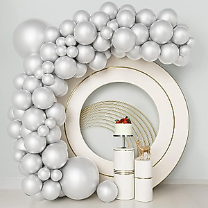 Silver Balloons, Silver Metallic Balloons, 50 PCS, Silver Balloons 5 Inch, Metallic Silver Balloons, Balloons for Arch Decoration, Balloons for Birthday Wedding Baby Shower Party Decorations