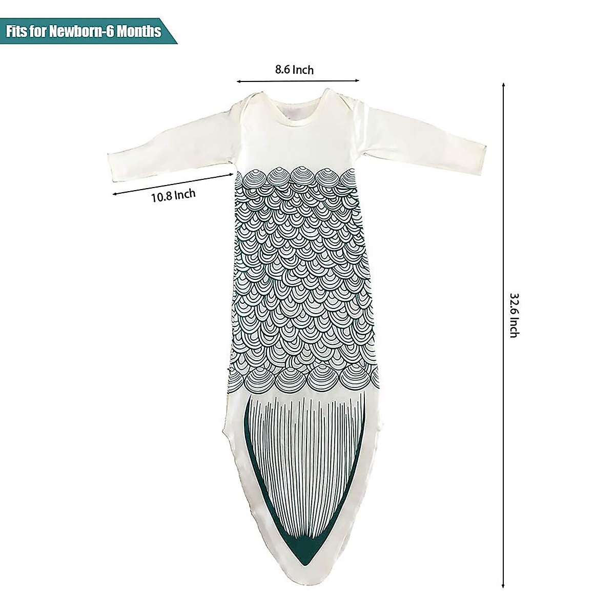 Newborn Gowns Long Sleeves Baby Sleep Bag Mermaid Newborn Clothes Baby Wearable Blanket Newborn Gift for Girls Boys