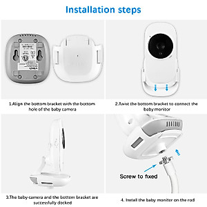 Koroao Clip Mount for VTech VM819/VM3252 Baby Monitor Without Tools or Wall Damage