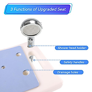 Icedeer 2 in 1 Shower Chair Seat with Removable Back, Shower Chair for Inside Shower and Bathtub, Adjustable Shower Stool for Elderly, Handicap, Pregnant, Disabled—Tool-Free Assembly(350 lb Capacity)