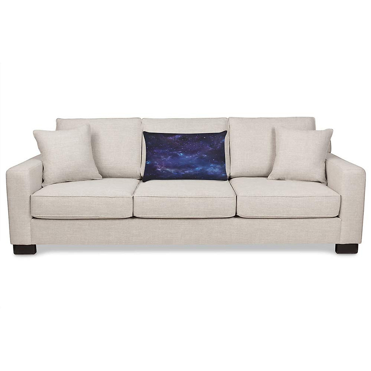 EKOBLA Throw Pillow Cover Starry Sky Galaxy Space Night Time Universe Stars Nebula Black Blue Abstract Decor Lumbar Pillow Case Cushion for Sofa Couch Bed Standard Queen Size 20x30 Inch