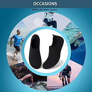 BowenBo Water Sports Barefoot Women's Men's Outdoor Beach Swimming Aqua Socks Quick-Dry Boating Fishing Diving Surfing Exercise (40-41,Black)