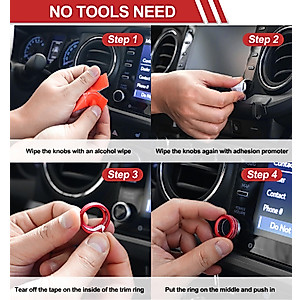 Sinvanho Interior Accessories for Toyota Tacoma 2023 2022 2021 2020 with 8" or 7" Touchscreens, Decorated A/C Vent Trim Rings Button Knob Covers for Air Conditioner Radio Switch (Button KNOB)