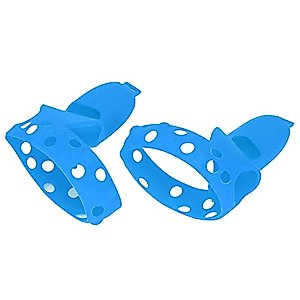 VR Joystick , Adjustable Protective Antislip Comfortable Controller Grip Cover Sweatproof with Strap for Quest 2(blue)