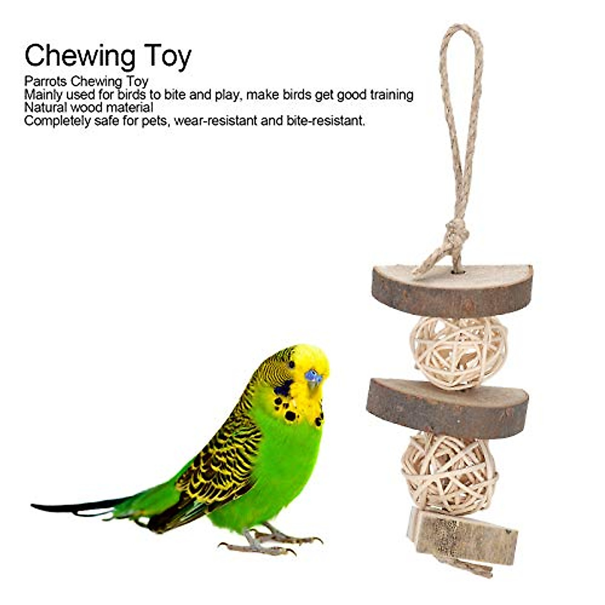 SYH&AQYE 5Pcs Bird Chewing Toys Bird Beak Grinding Stone for Parrots/Hamsters and Other Rodents Cage Hanging Bird Biting String Pet Accessory