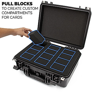 CASEMATIX Graded Card Case Pro Edition Compatible with 100 BGS PSA Graded Sports Trading Cards, IPX7 Waterproof Graded Slab Trading Card Box with Precision Cut Graded Card Storage Box Foam Dividers