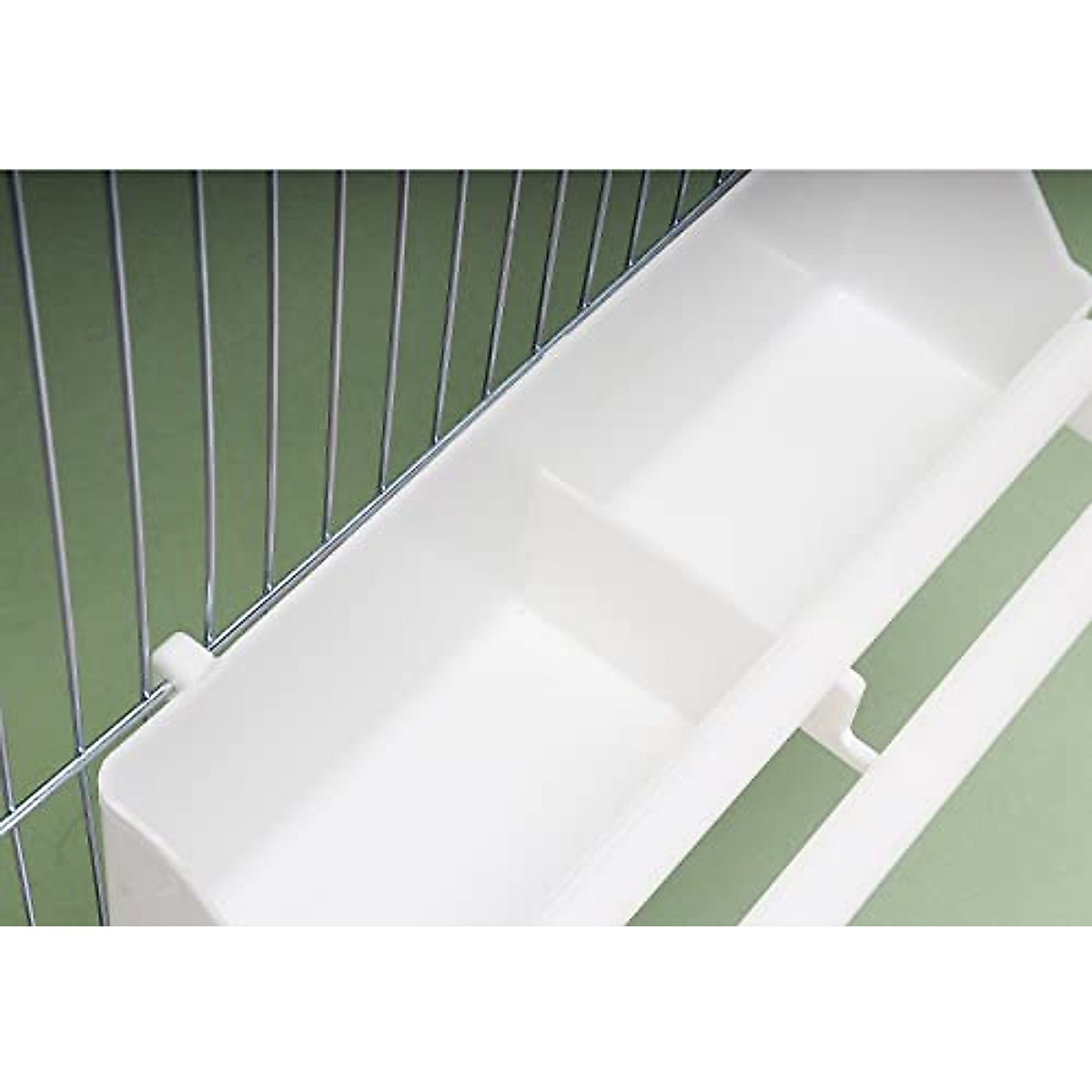 2X Small Bird Feeder Double Dish Pet Bird Water Feeder Cup with Standing Frame Plastic Seed Food Feeder for Parrotlet Sugar Glider Finches Cockatiels Parakeets Cage Feeder