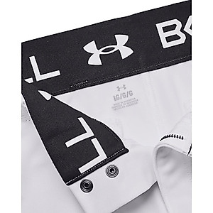 Under Armour Men's Utility Baseball Straight Leg Pant Pipe 22, (100) White/Black/Black, Medium