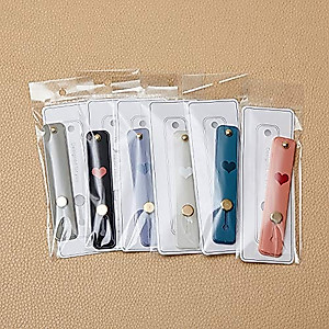 6 Pieces Phone Finger Grip Portable Telescopic Finger Strap Bracket Silicone Mobile Phone Ring Stand Phone Grip Finger Strap for Most Mobile Phones (Orange, Blue, Purple, Black, White, Gray)