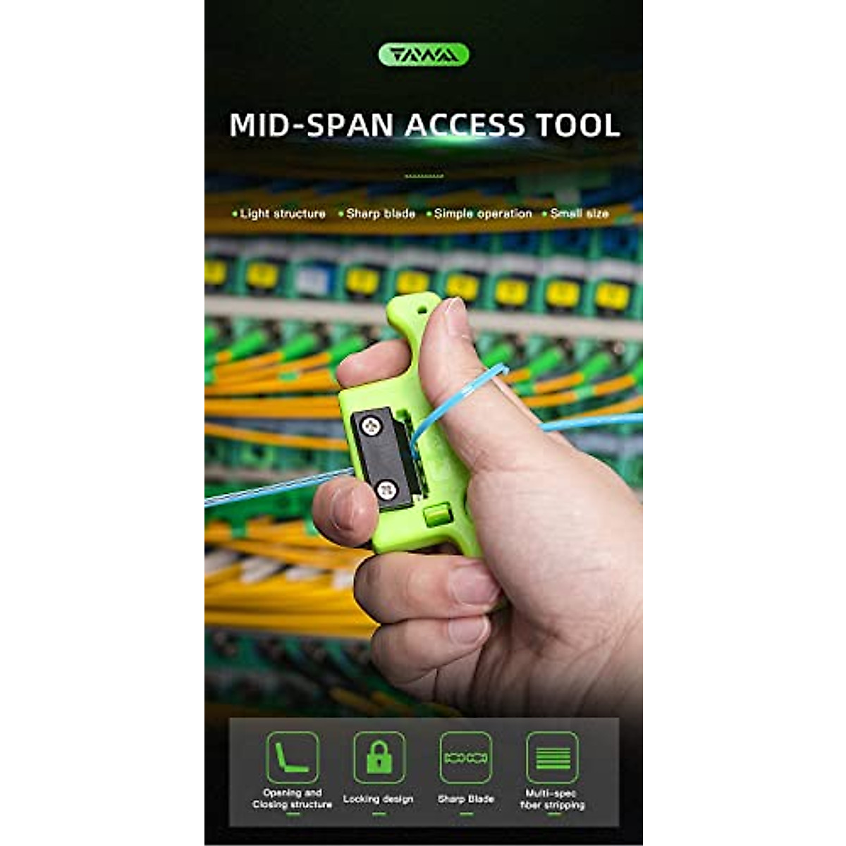 Two Pieces per Pack TAWAA Mid-Span Access Tool MSAT5 Sleek Ergonomic Design Lock Design Alloy Forging Sharp Blade