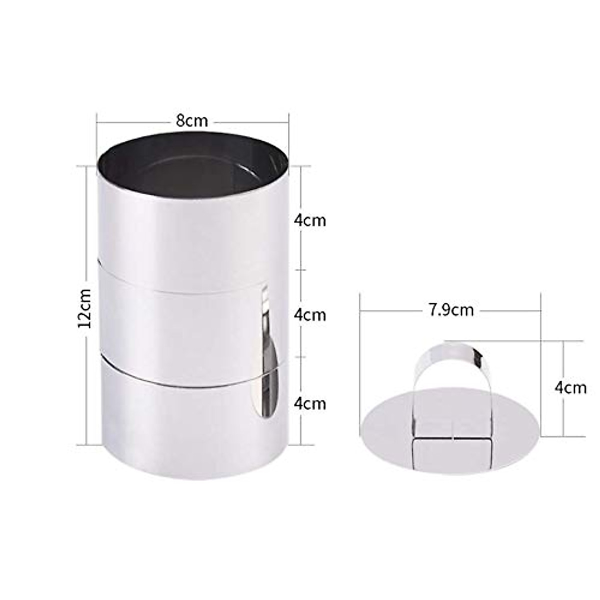 Astra Gourmet Round Food Molding Set, Plating Forming Rings, Stainless Steel Cutters/Food Ring Sets, 3.15 by 1.5-Inches High, Includes 3 Rings and 1 Fitted Press