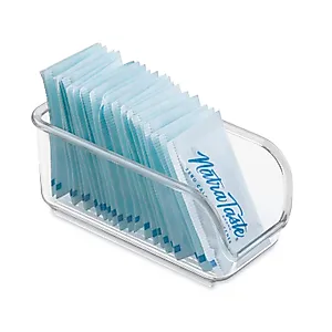 iDesign BPA-Free Plastic Sugar Packet Holder and Organizer, The Linus Collection - 2.25" x 4.5" x 2", Clear