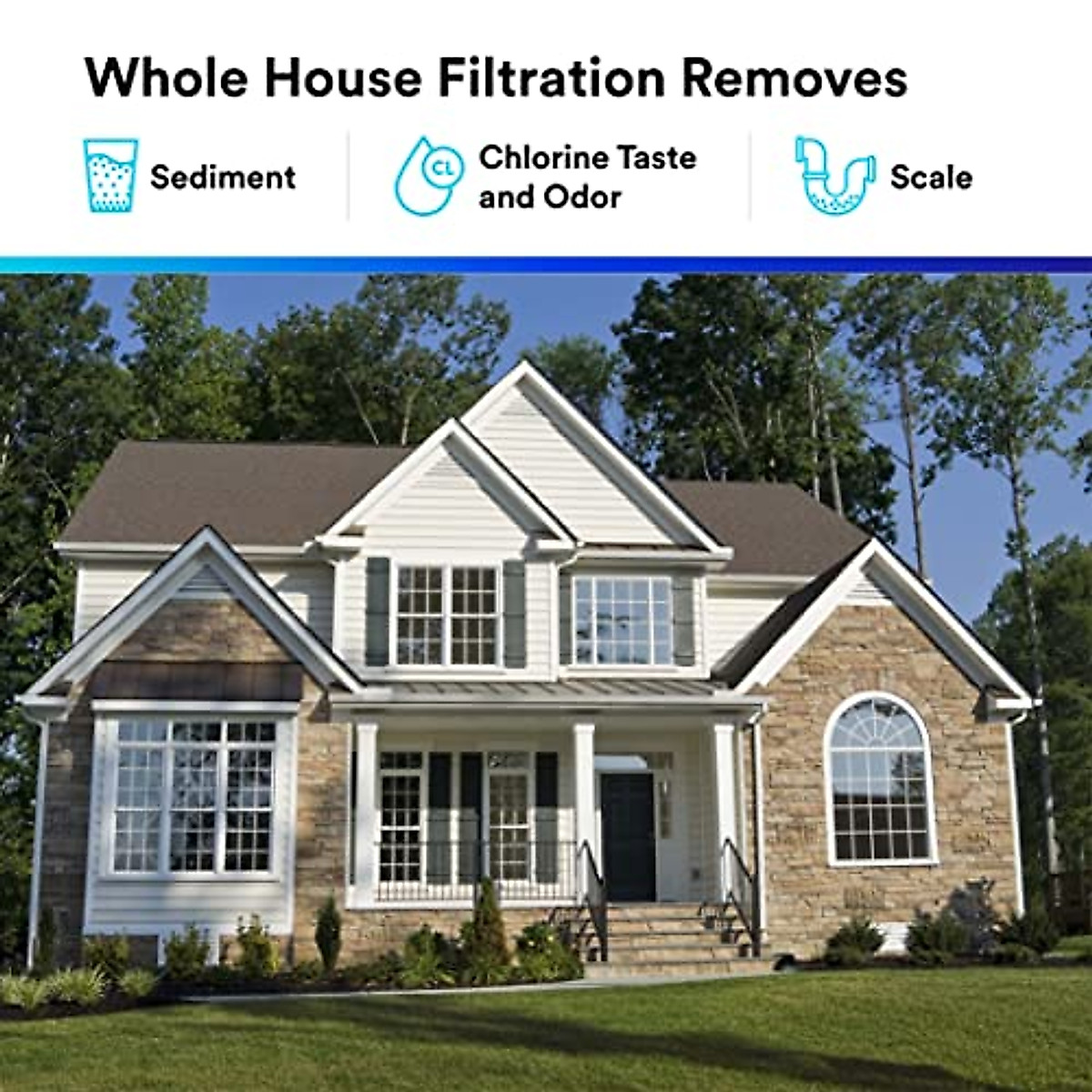 3M Aqua-Pure Whole House Sanitary Quick Change Water Filter System AP904, Reduces Sediment, Chlorine Taste and Odor, and Scale