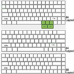 YMDK White Black Dolch Thick PBT 84 68 64 Blank Keyset OEM Profile Keycaps for MX Mechanical Keyboard Keychron K2 K6 Keycool Tada68 YD64 (White)