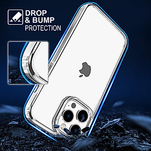 TENOC Phone Case Compatible with iPhone 13 Pro Max, Clear Case Non-Yellowing Protective Bumper Hard Back Cover for 6.7 Inch